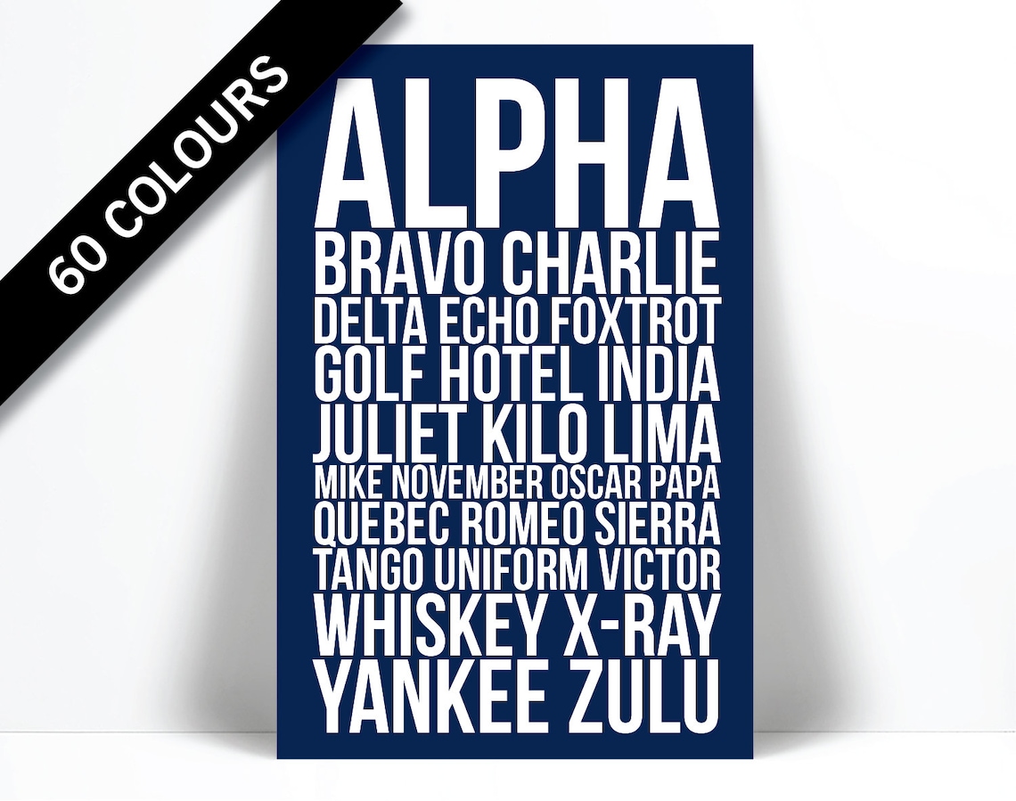 Alpha Bravo Charlie Art Print Phonetic Alphabet Poster | Etsy
