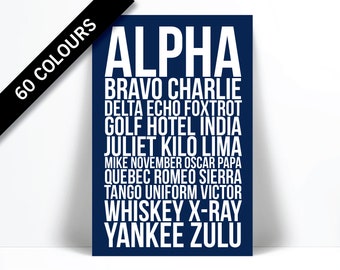 Alpha Bravo Charlie Art Print Phonetic Alphabet Poster | Etsy