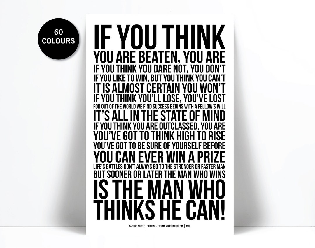 Man Who Thinks He Can - Art Print - Walter D Wintle - Motivational ...