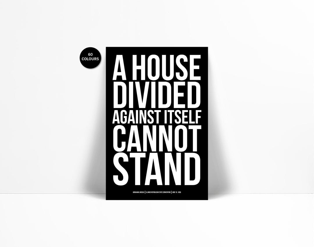 Abraham Lincoln Speech Art Print - A House Divided Against Itself ...