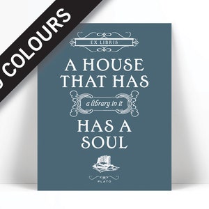 Library Wall Art Poster A House That Has A Library In It | Etsy