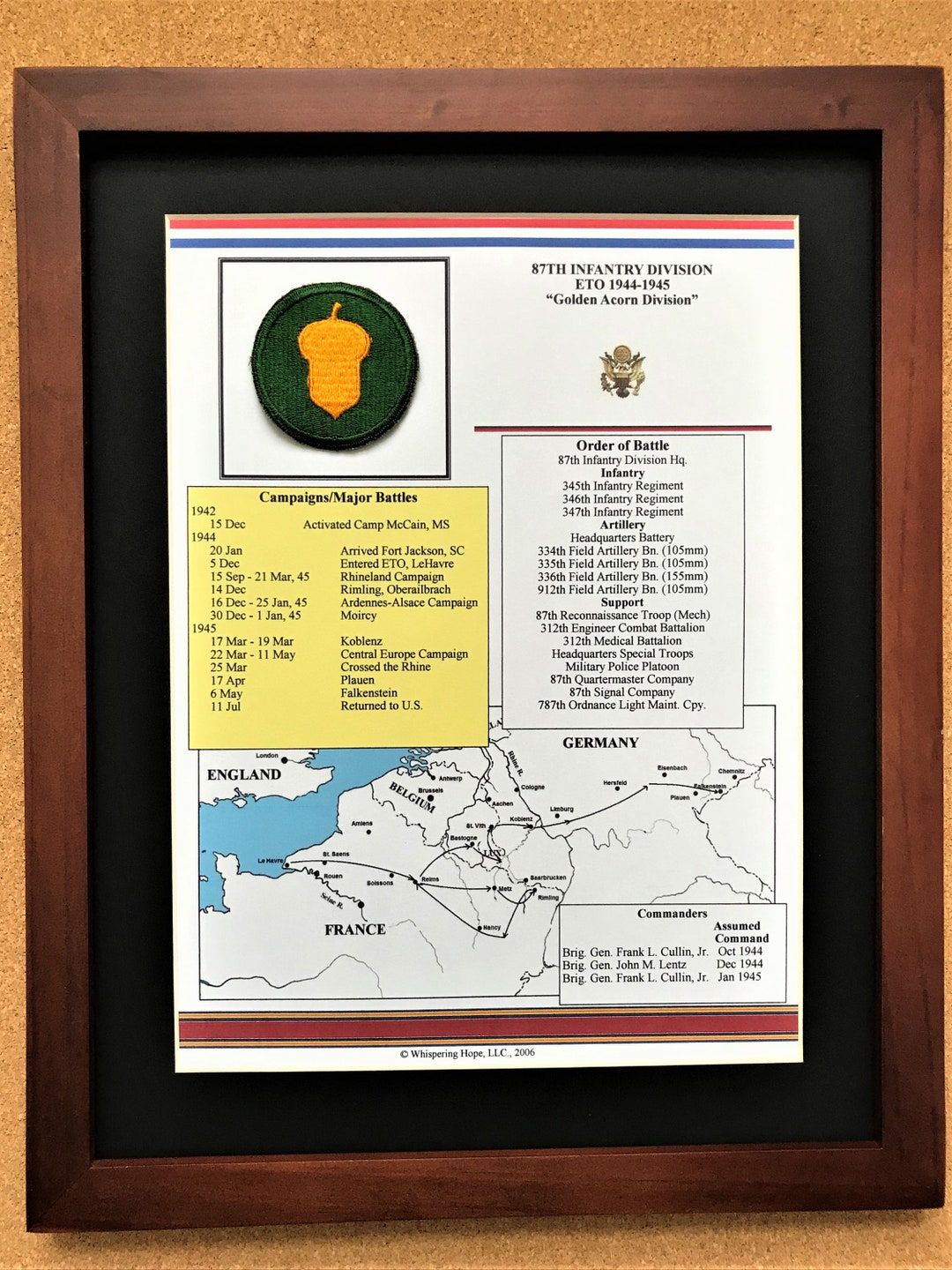 87th Infantry Division Unit Patch and History in WWII 11" X 14" - Etsy