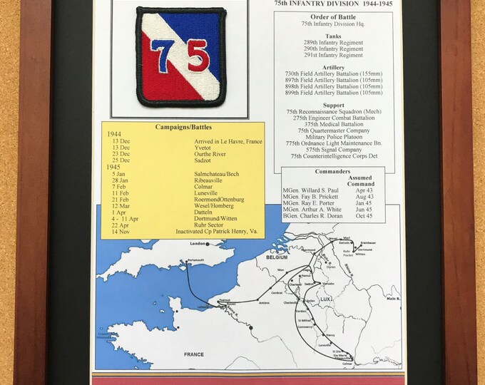 75th Infantry Division Insignia and History in World War II 11' X 14 - Etsy