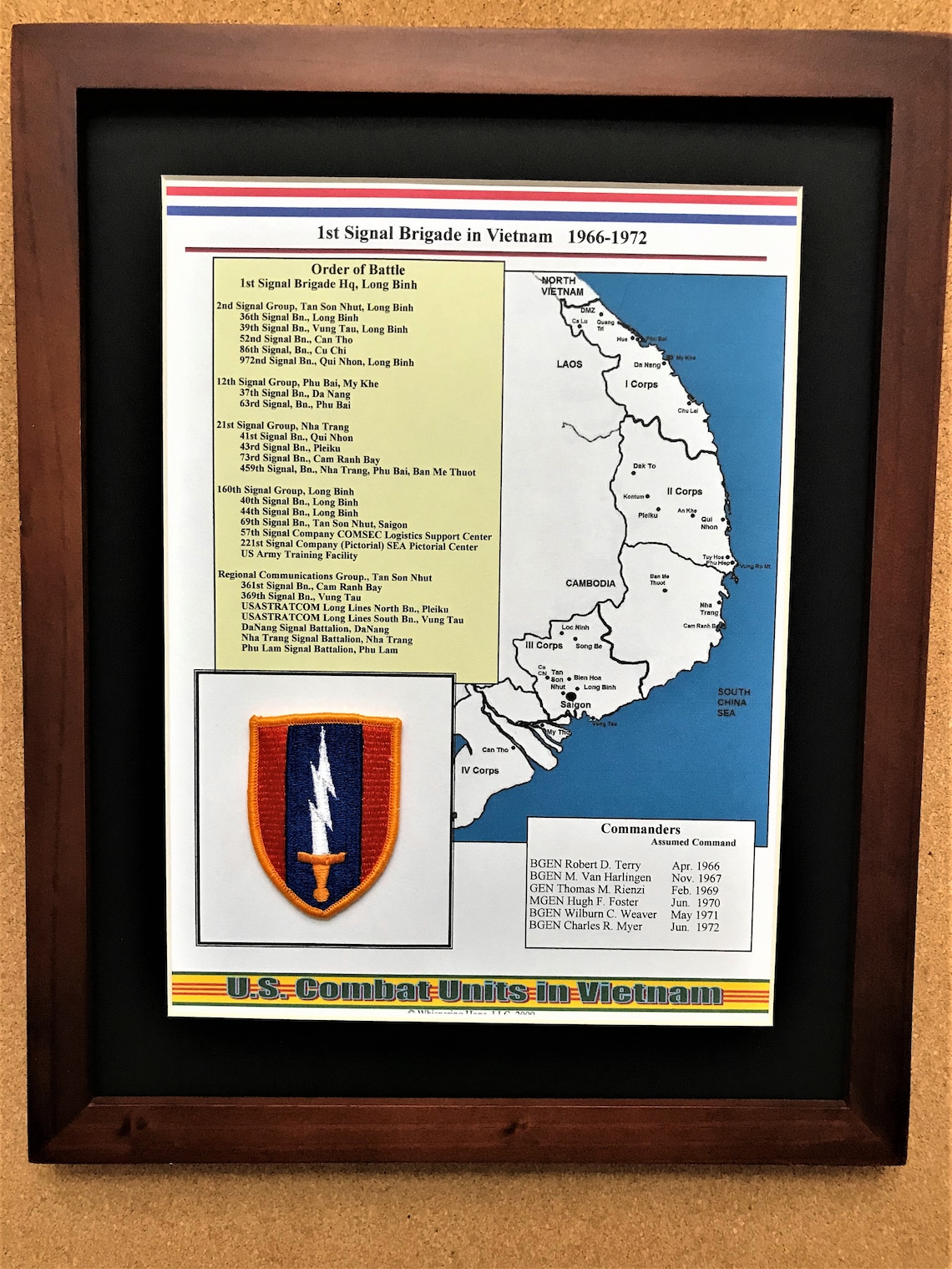 1st Signal Brigade in Vietnam Unit Patch and History 11" X 14" - Etsy