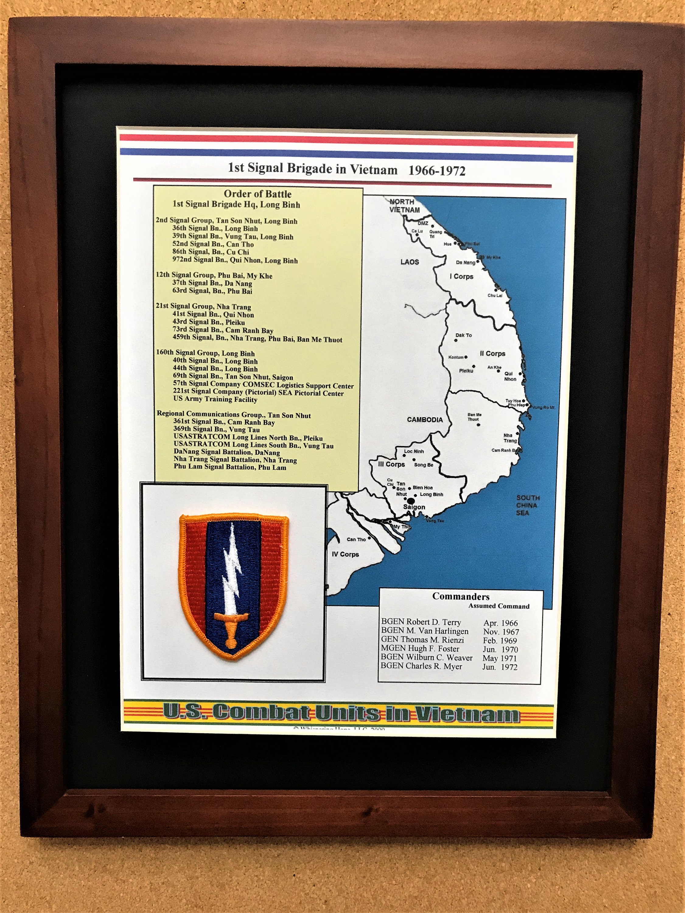 1st Signal Brigade in Vietnam Unit Patch and History 11" X 14" - Etsy