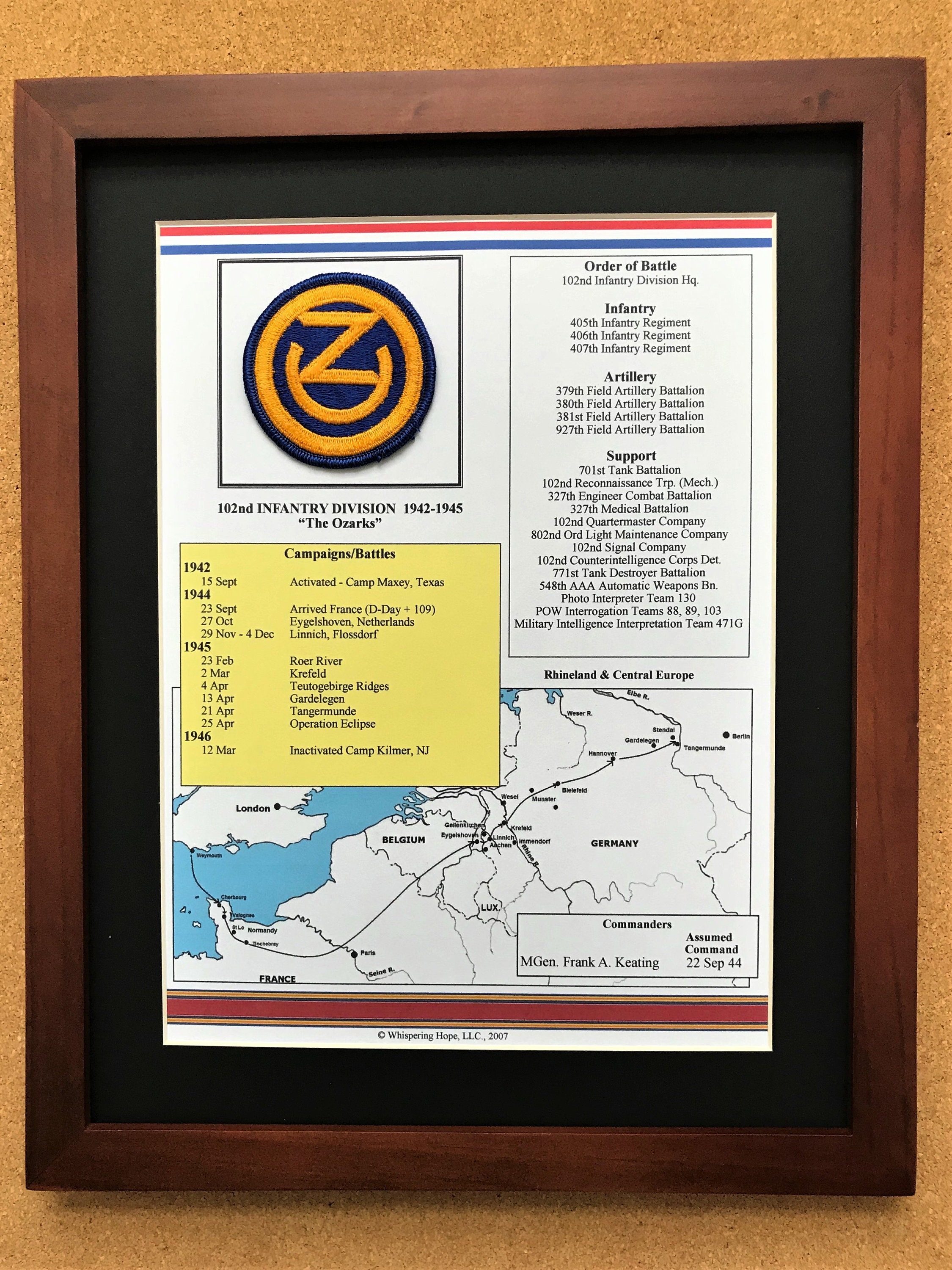 102nd Infantry Division Unit Patch and History in WWII 11" X 14" - Etsy