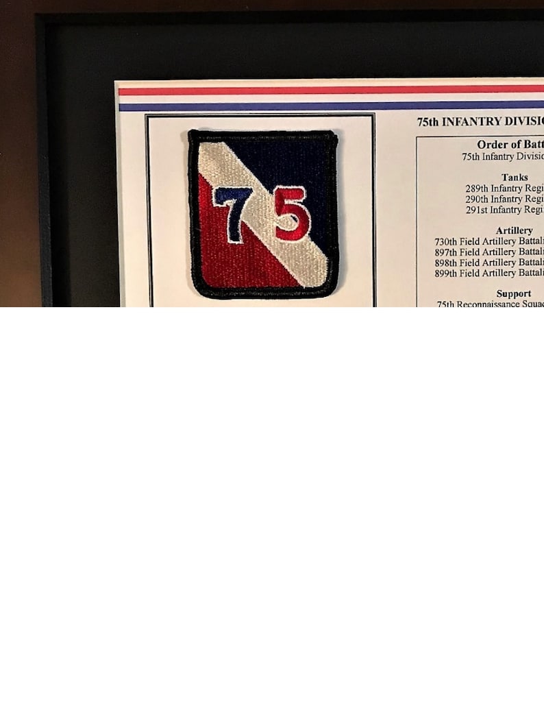 75th Infantry Division Insignia and History in World War II 11' X 14 ...