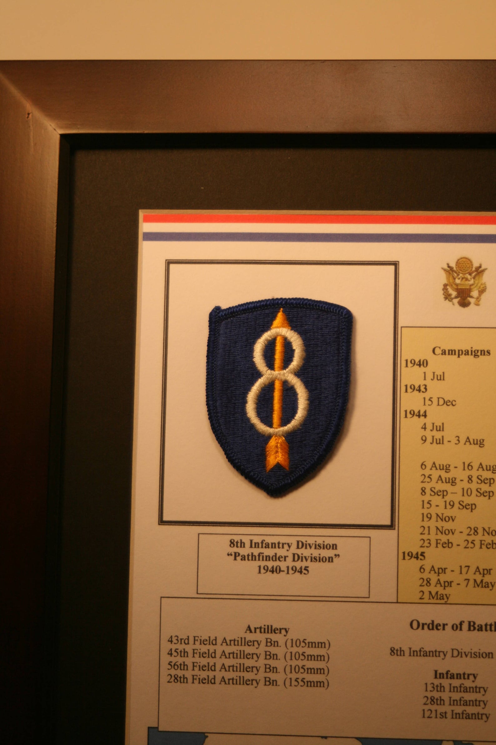 8th Infantry Division in World War II Unit Patch and History | Etsy