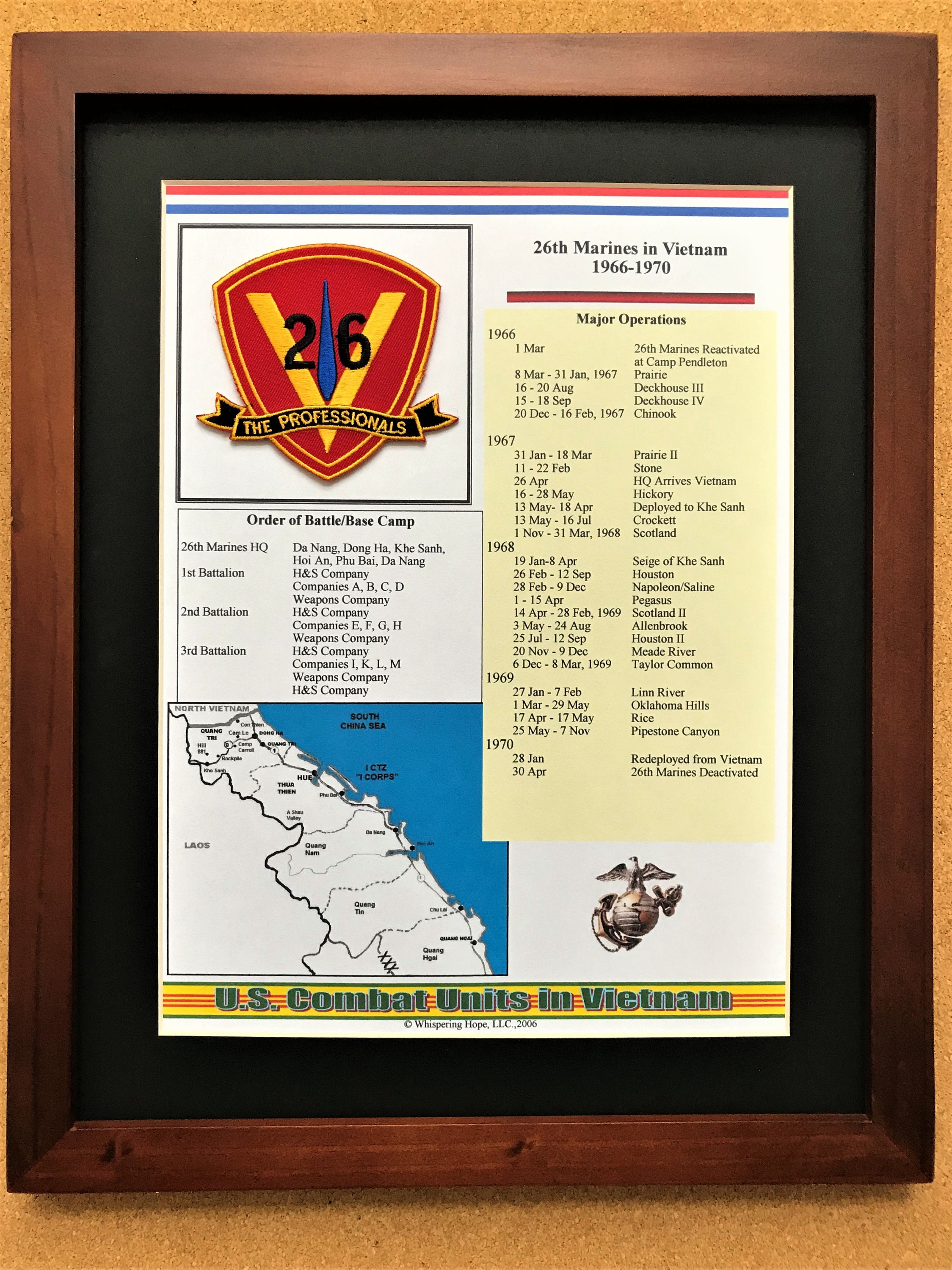 26th Marine Regiment Unit Insignia and History in Vietnam 11' X 14" - Etsy