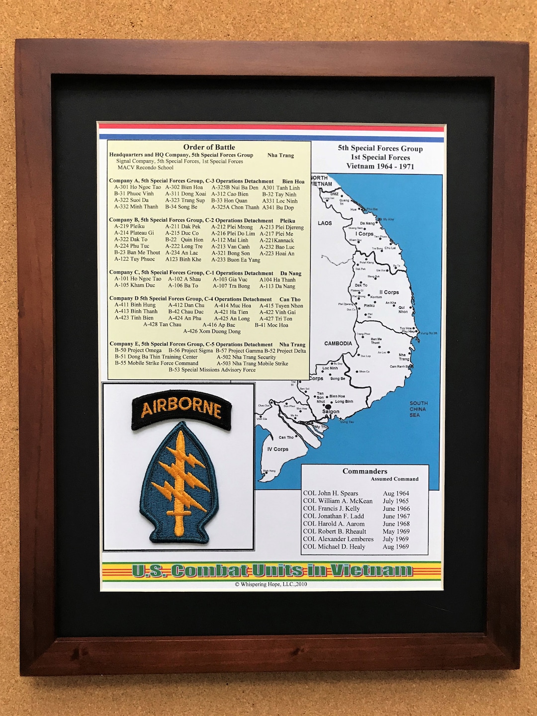 5th Special Forces Group in Vietnam Unit Patch and History 11" X 14" - Etsy