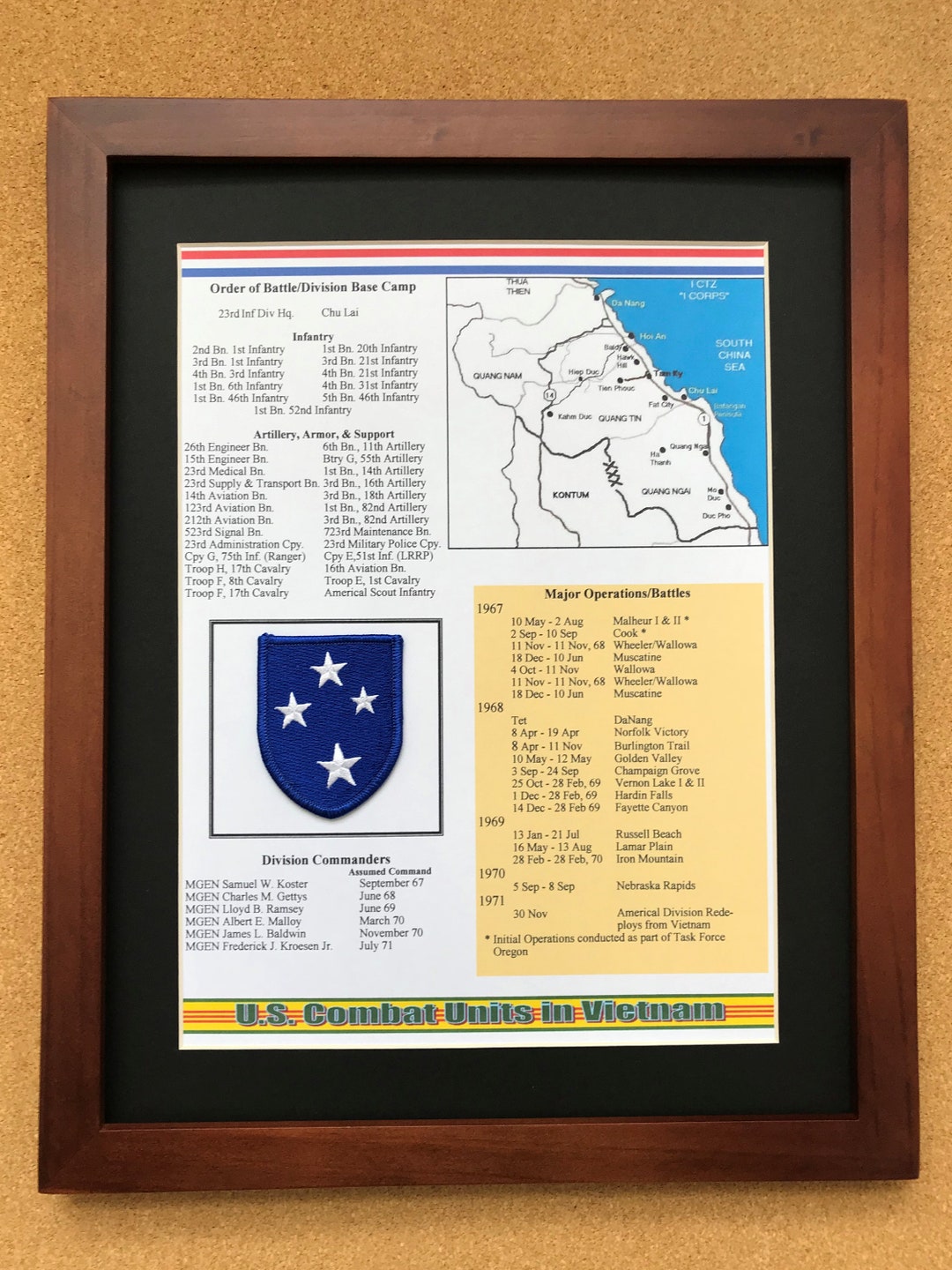 Americal Division in Vietnam Unit Patch and History 11" X 14" - Etsy