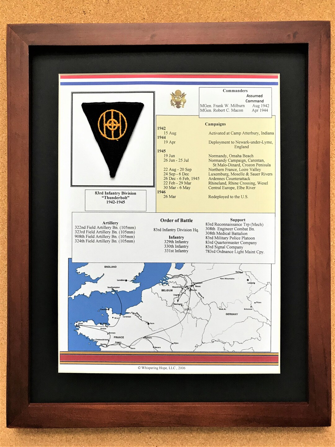 83rd Infantry Division Unit Patch and History in WWII 11" X 14" - Etsy