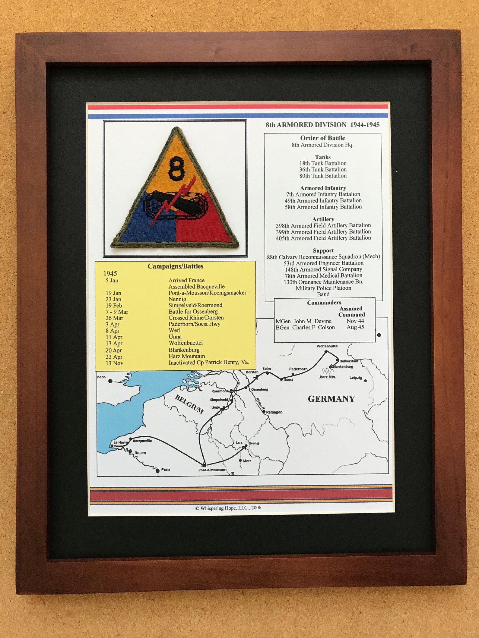 8th Armored Division Unit History and Patch in World War II - Etsy Canada