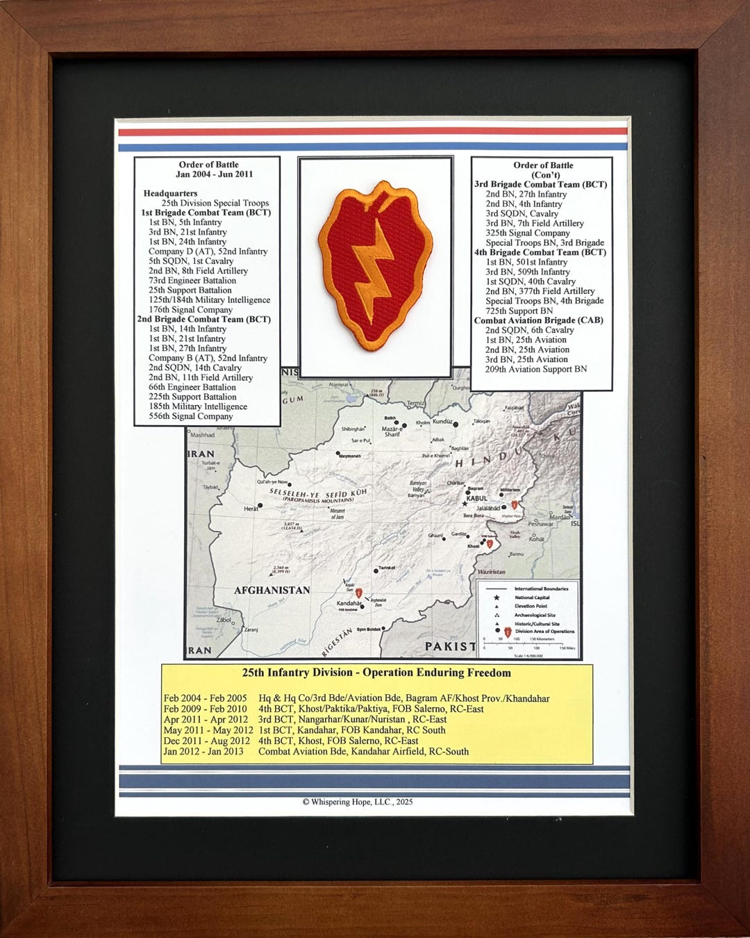 25th Infantry Infantry Division Patch and History in Operation Enduring ...