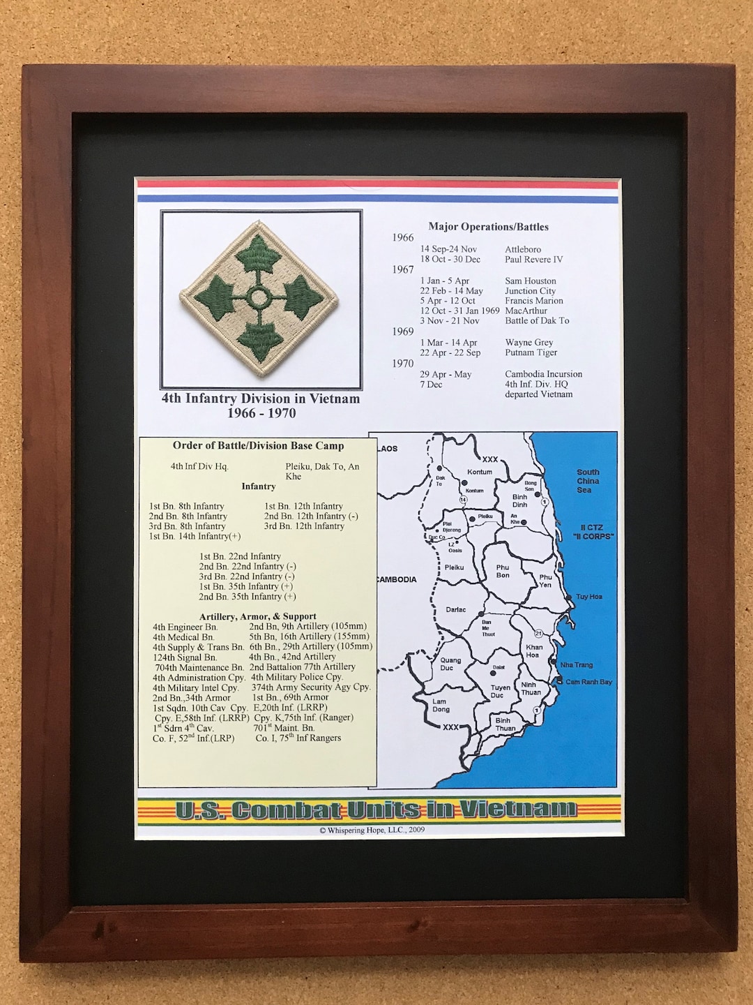 4th Infantry Division in Vietnam Unit Patch and History 11" X 14" - Etsy