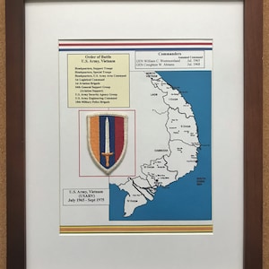 U.S. Army, Vietnam Vietnam Unit Patch and History 11"x14" With White ...