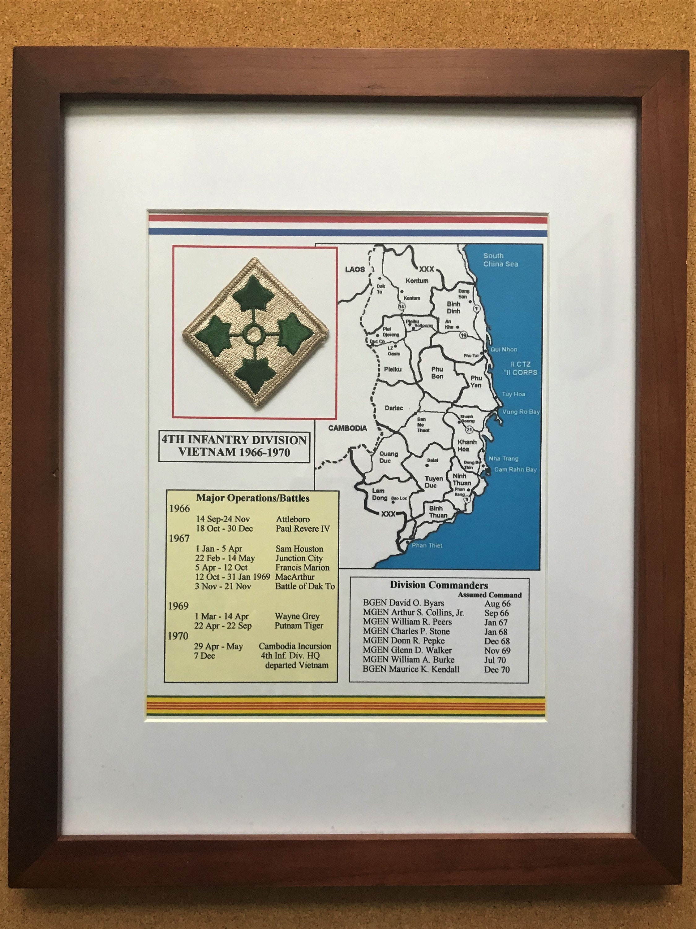 4th Infantry Division Vietnam Unit Patch and History 11" X 14" - Etsy