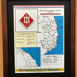 18th Engineer Brigade in Vietnam Unit Patch and History 11" X 14" With ...