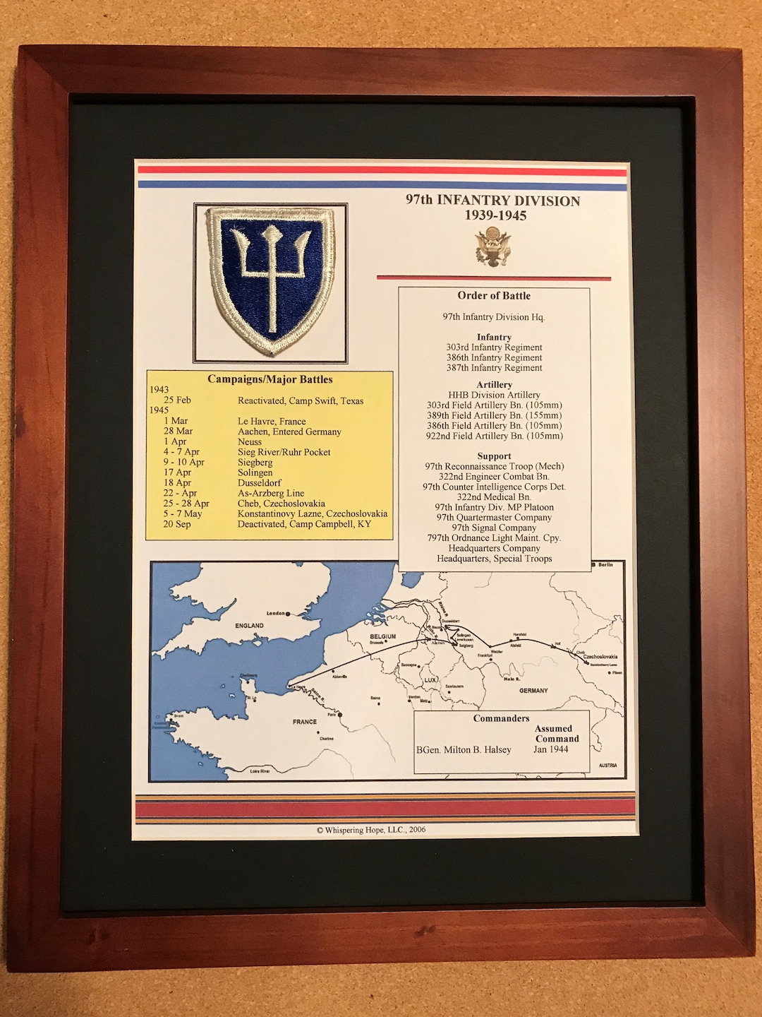 97th Infantry Division Unit Patch and History in WWII 11" X 14" - Etsy