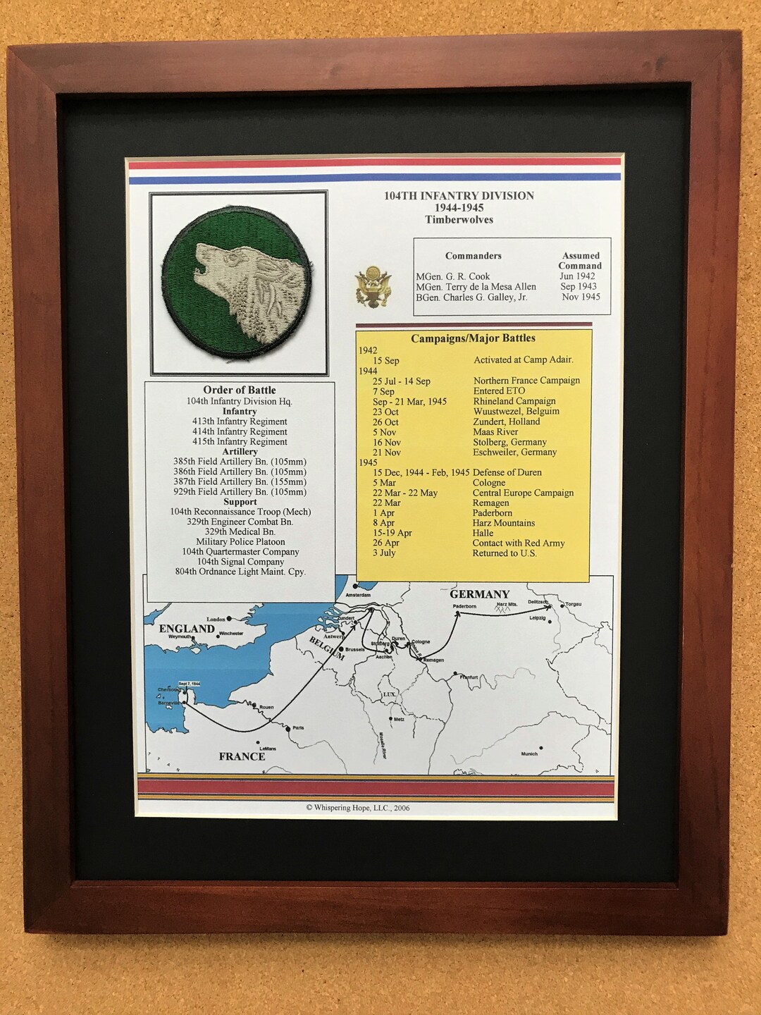 104th Infantry Division Unit Patch and History in WWII 11" X 14" - Etsy