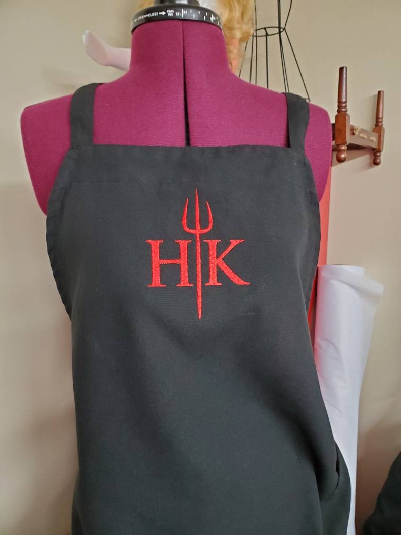Embroidered Hell's Kitchen Apron Adult White New HK Black Adult - Etsy