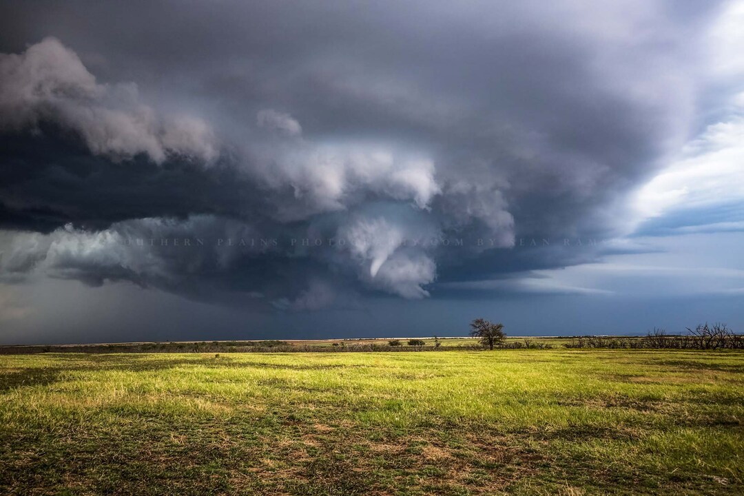 Storm Photography Print Picture of Funnel Cloud Over Open Field on ...