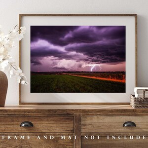 Storm Photography Print Wall Art Picture of Lightning Strike on Stormy ...
