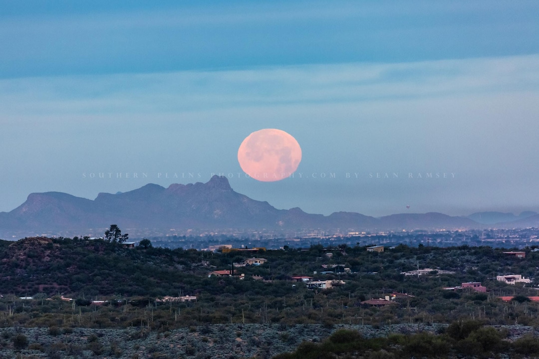 Full Moon Over Tucson Arizona • Print | Canvas | Metal | Framed • Lunar ...