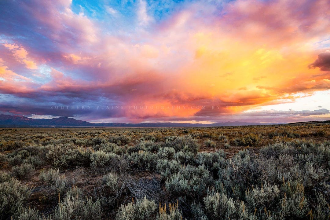 Storm Photography Print: New Mexico Taos Sagebrush Colorful Sky ...