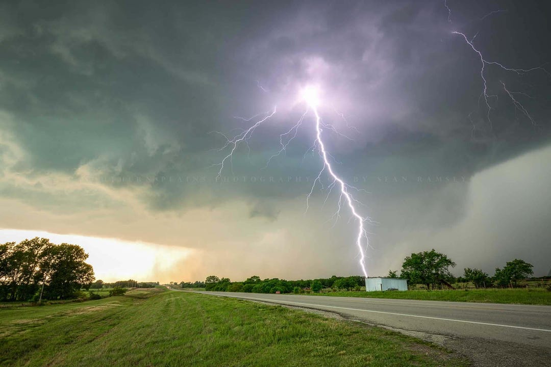 Lightning Photography Print: Kansas Extreme Weather Storm Landscape ...