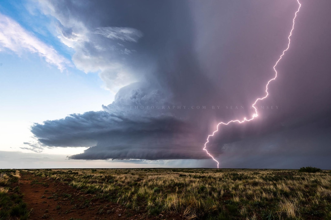 Storm Photography Print: New Mexico Supercell Thunderstorm Lightning ...