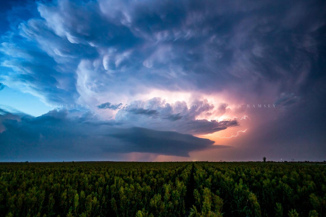 Storm Photography Print: Nebraska Supercell Thunderstorm Lightning ...