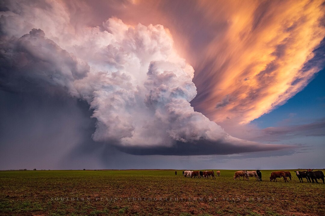 Storm Photography Print Picture of Supercell Thunderstorm Over Field ...