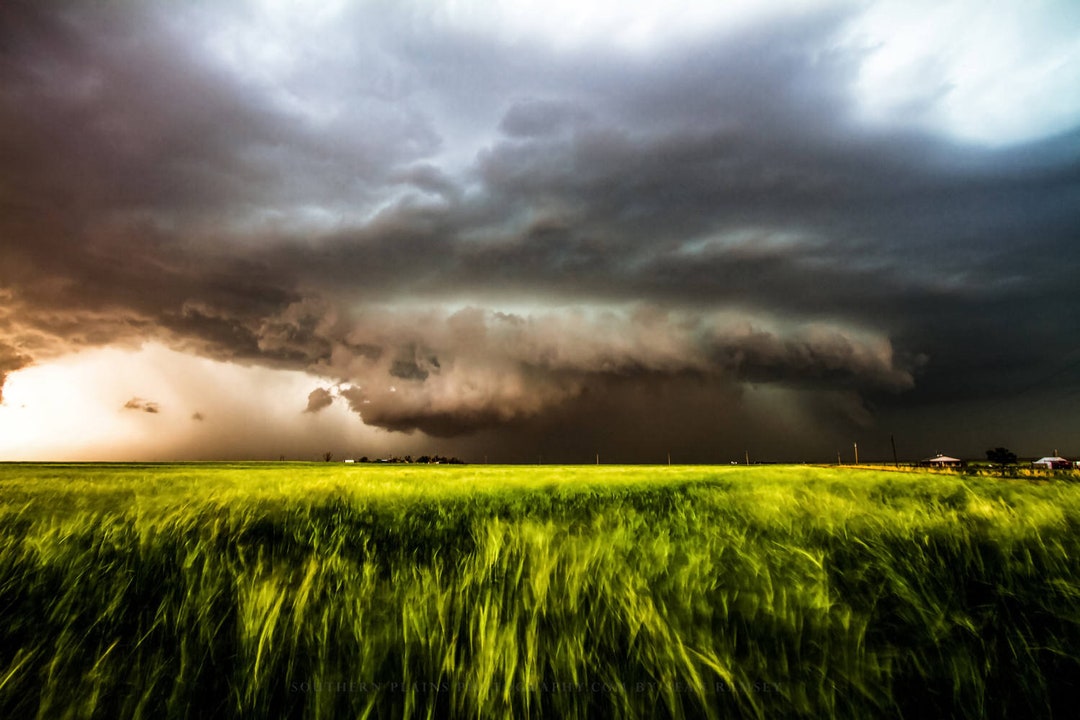 Storm Photography Print Picture of Powerful Thunderstorm Pulling Wheat ...