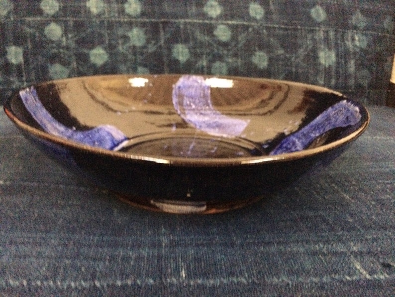 Handmade Blue Ceramic Serving Bowl - Etsy