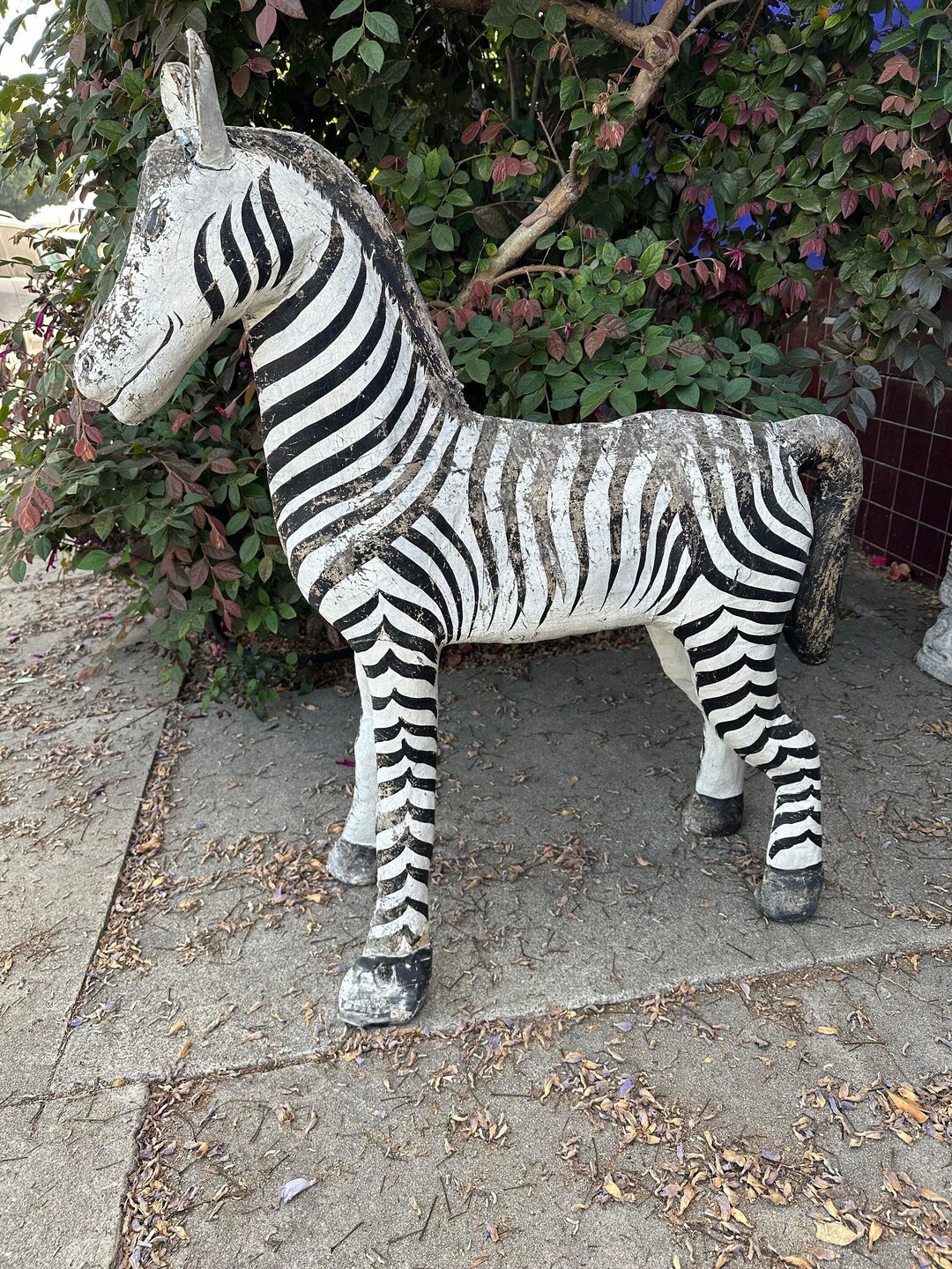 Vintage Paper Mache Hand Painted Zebra - Etsy
