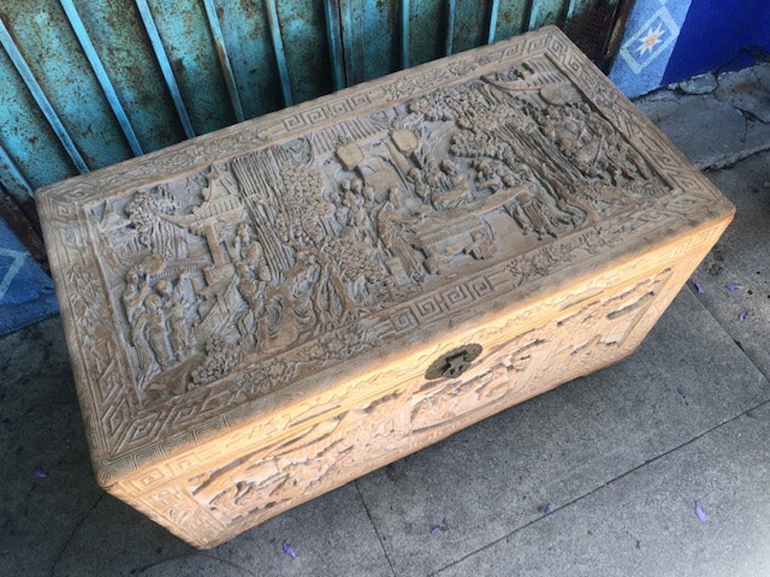 Vintage Antique Large Hand Carved Chinese Cedar Chest - Etsy