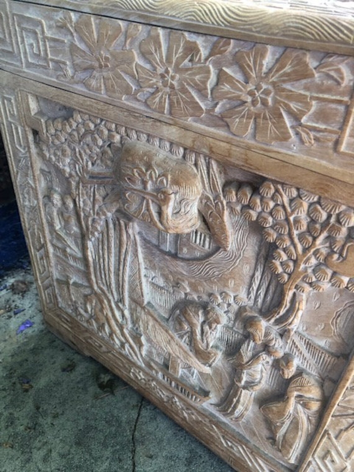 Vintage Antique Large Hand Carved Chinese Cedar Chest - Etsy