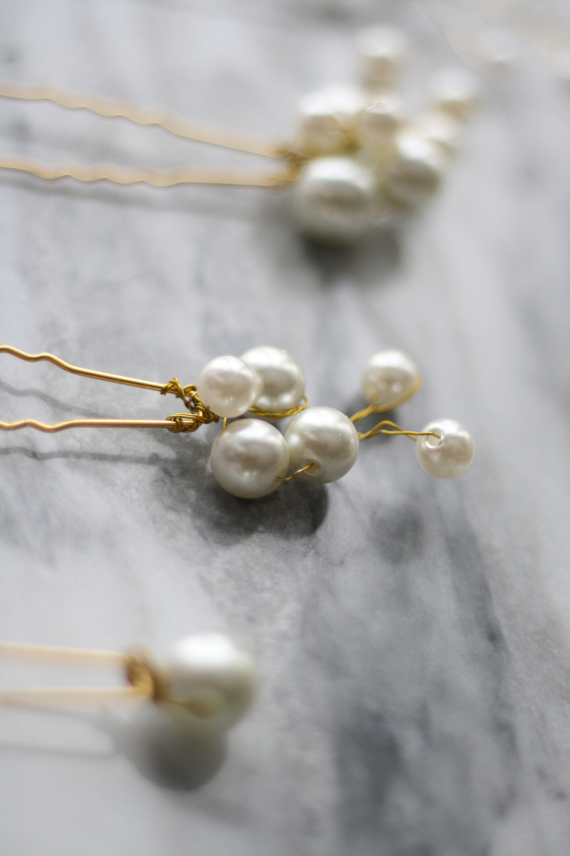 Bridal Hair pin SET gold bridal hairpiece pearl pin bridal | Etsy