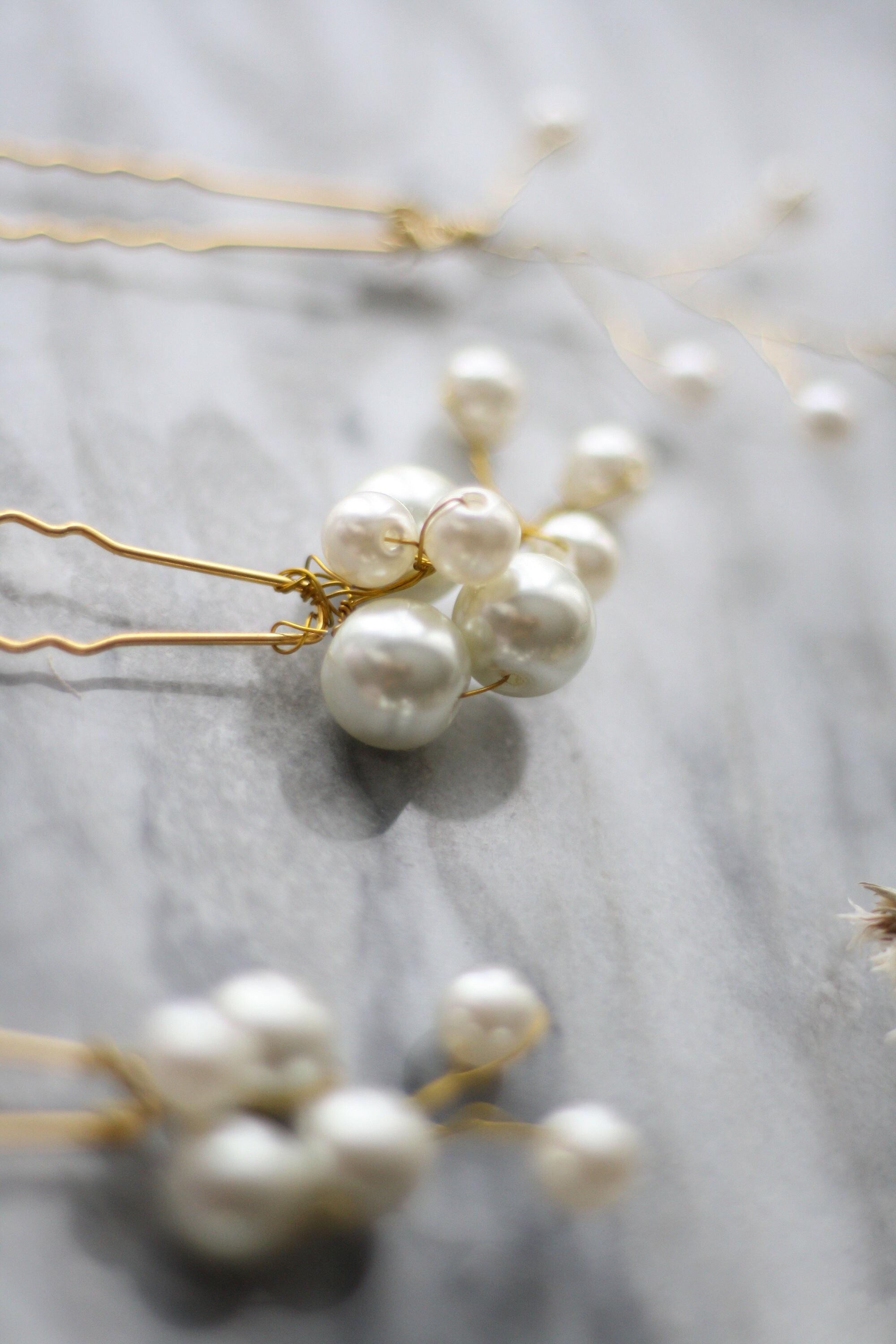 Bridal Hair Pin SET Gold Bridal Hairpiece Pearl Pin Bridal Pearl Gold ...