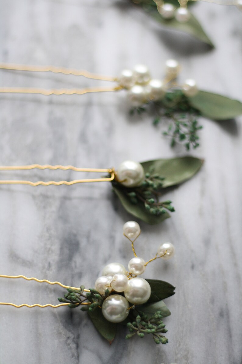 Eucalyptus Hair Pin Greenery Bridal Hair Vine Boho Green - Etsy