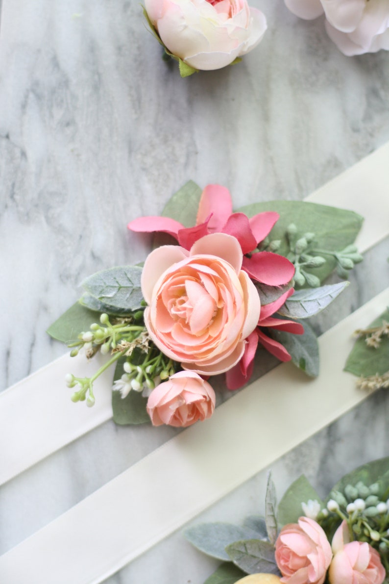 Rustic Pink Corsage Spring Flower Bridal Corsage Woodland - Etsy