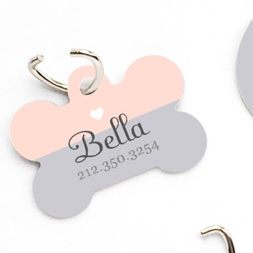 Pet ID Tag Custom Pet Tag Personalized Dog Tag Pastel Coral - Etsy