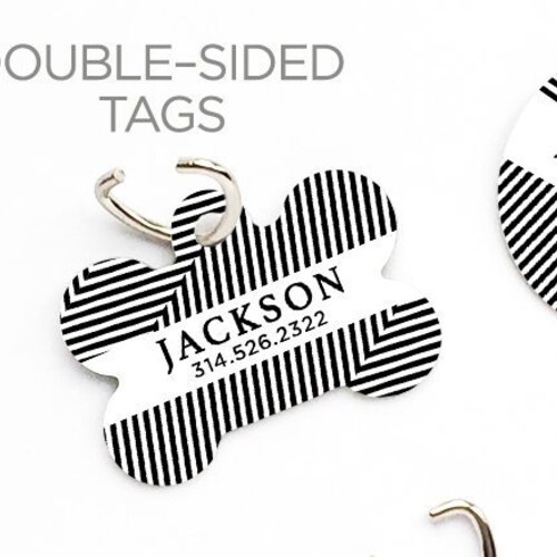Stripes Dog Tag Dog Tags for Dogs Geometric Dog ID Tag Dog Tag - Etsy