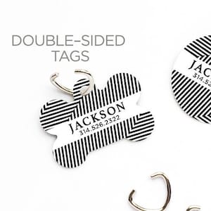 Stripes Dog Tag Dog Tags for Dogs Geometric Dog ID Tag Dog Tag - Etsy