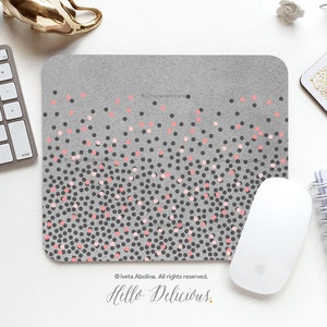 Mouse Pad Gray Polka Dots Mouse Pad Dotted Mouse Pad Office | Etsy
