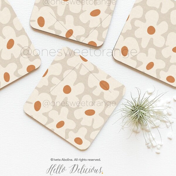 Daisy Coasters - Etsy