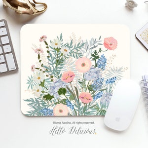 Mouse Pad Spring Floral Mouse Pad Floral Mouse Pad Office - Etsy