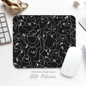 Mouse Pad Sloths Mouse Sloth Pad Line Art Mouse Pad Office - Etsy