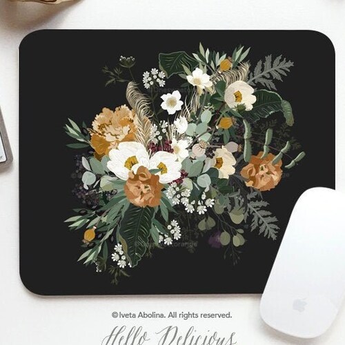 Mouse Pad White Protea Mouse Pad Floral Mouse Pad Office Mouse | Etsy